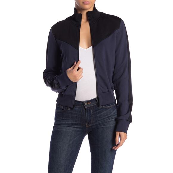 A.L.C. | Jackets & Coats | Alc Court Track Jacket S 4 6 Crop Blue Black ...
